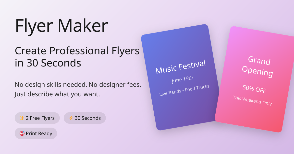 Flyer Maker - AI-Powered Flyer Generator | Create Professional Flyers ...